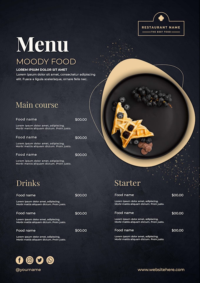 Create a professional menu design for restaurants and cafes by Evuli6 ...