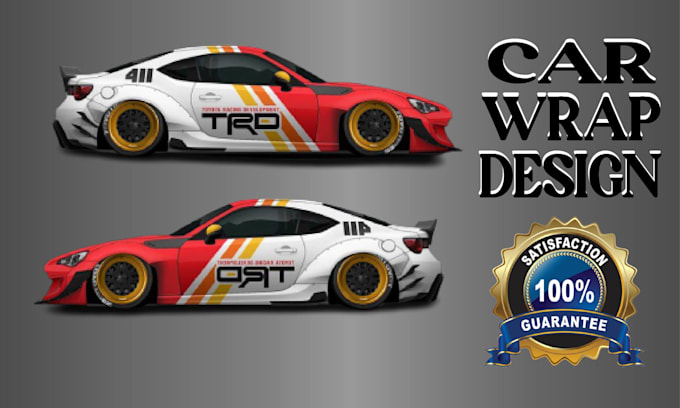 Design 3d car wrap vehicle trailor van and food truck with print ready ...