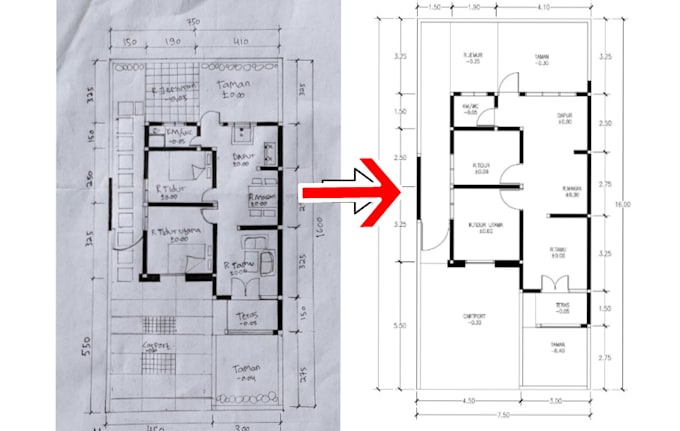 Convert pdf, sketch or image drawing to autocad by Bahhagia | Fiverr