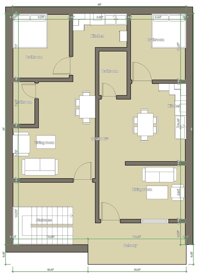 Autocad ,pdf format house plan design by Aakrati_design | Fiverr