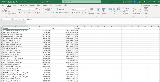 Do geocode reverse geocoding csv excel by Aneeqbaloch | Fiverr Do geocode reverse geocoding csv excel by Aneeqbaloch | Fiverr