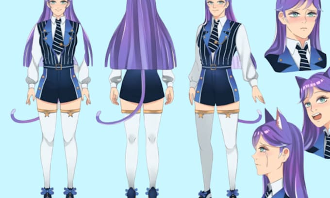 Draw and design character reference sheet for your fursona furry anime ...