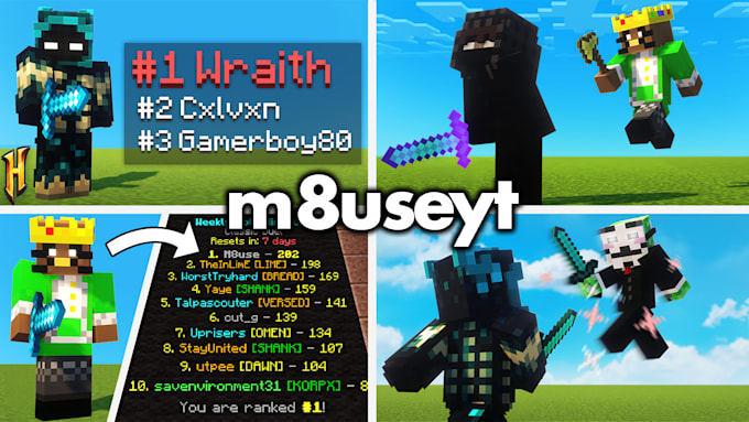 Hacerte una miniatura de youtube pvp de minecraft