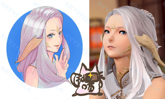 Draw your ffxiv ff14 original character in my style by Bingermaomao | Fiverr
