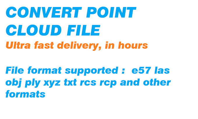 Convert point cloud file e57 las obj ply xyz txt rcs rcp by Hakimbim | Fiverr