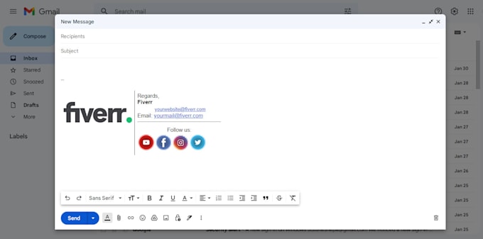 Create html email signature mail signature outlook signature by Mukesh0204 | Fiverr