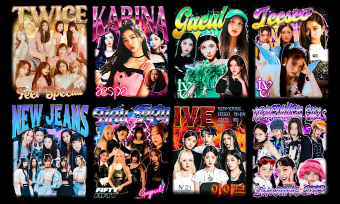 Make best kpop custom 90s vintage bootleg for tees by Shadevicc | Fiverr