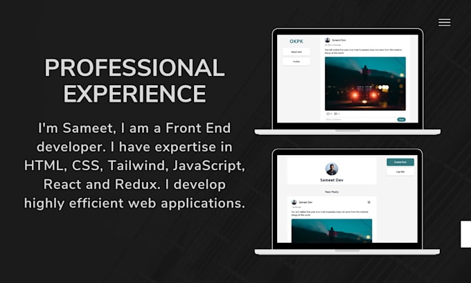 Be Your Front End Web Developer Using React Js Next Js By Sameetdev Fiverr