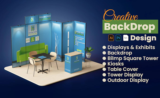Design trade show booth and backdrop for your exhibition by ...