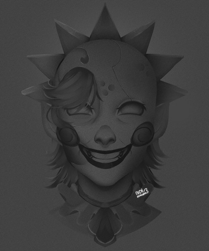 Make an illustration of your character in my grayscale style by Ninolie ...