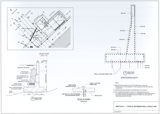 Design of all kinds of retaining wall structures by Engchanna | Fiverr