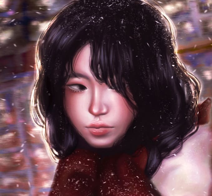Draw illustrations and portraits in a semi realistic style by Ynikart ...