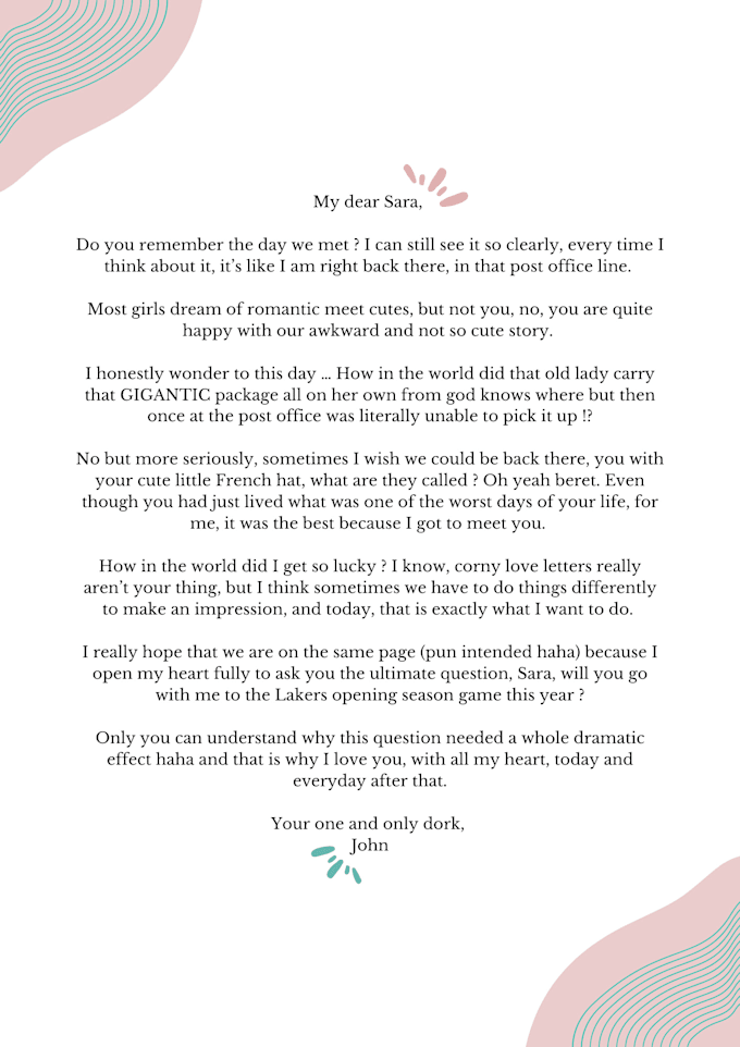 Write the most heartfelt love letter by Littledoselove | Fiverr