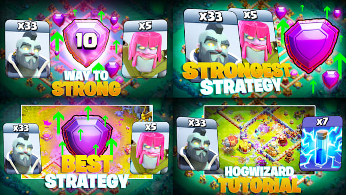 Make a perfect clash of clans thumbnail by Acrylosyt | Fiverr