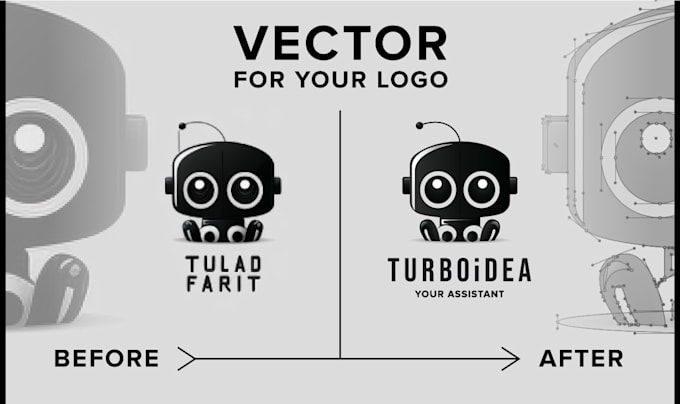 Redraw your ai generated logo into a clean vector, fix flaws and text ...