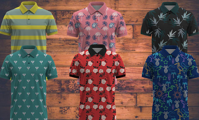 Create print pattern golf polo t shirt design and mockup for you by ...