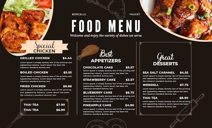 Design professional food menu restaurant menu or price list by ...