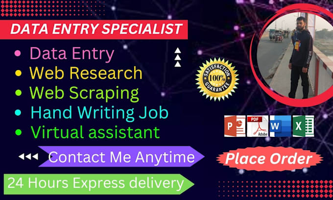 Become a virtual assistant for data entry web research and web scraping by Sifatali12 | Fiverr