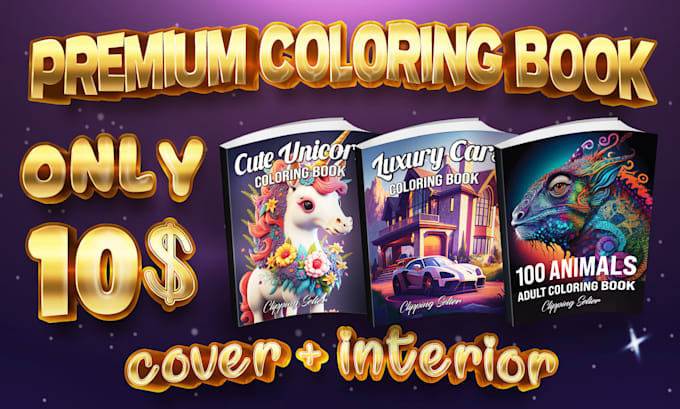 Design a masterpiece kdp premium coloring book for you by Clipping ...