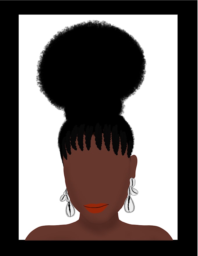 Draw faceless african black people digital portrait art by Suraiyaafroz ...