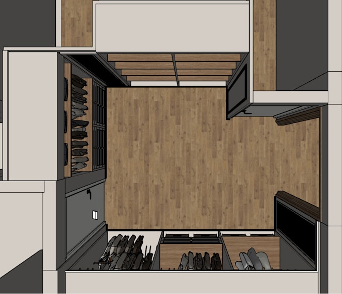Do millwork cabinet 2d floor plan and 3d models by Anggitaanggy | Fiverr