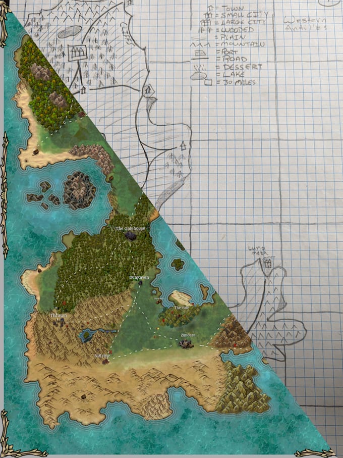 Convert hand drawn maps for dnd fantasy style games by Thehinerman | Fiverr