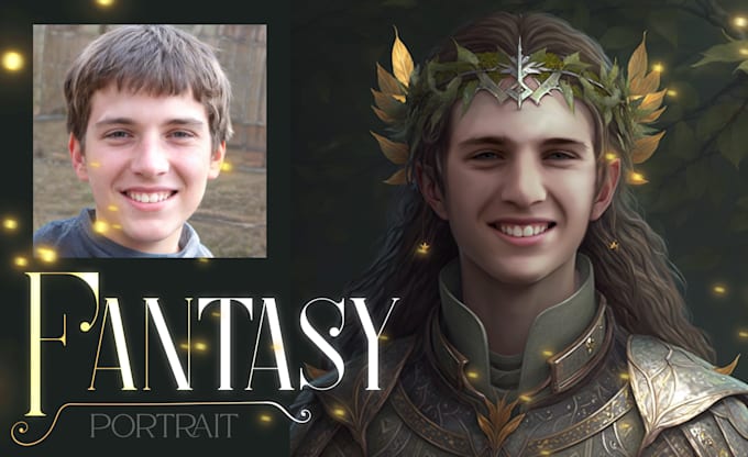 Make a fantasy portrait using hand drawn techniques and ai by Javirki ...