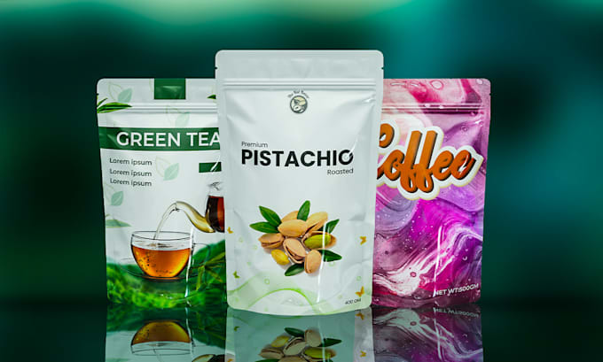 Do premium food pouch bag, mylar bag and unique supplement label design ...