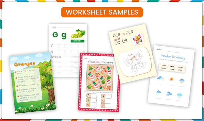 Design worksheets, workbook, activity pages for kids by Kantik_design ...