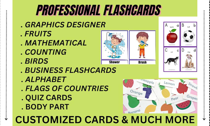 Design anytype of high quality custom flashcards by Zenibutt222 | Fiverr