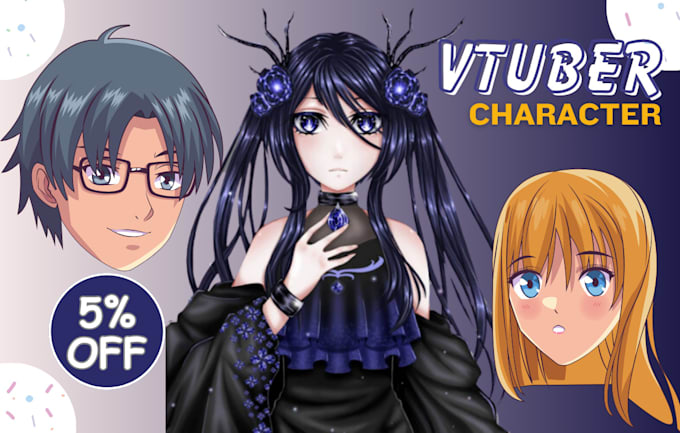 Diseñe un lindo modelo vtuber live2d, listo para montar el modelo ...