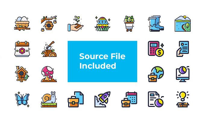 Design unique flat line icons for your ui needs by Graficon_icon | Fiverr