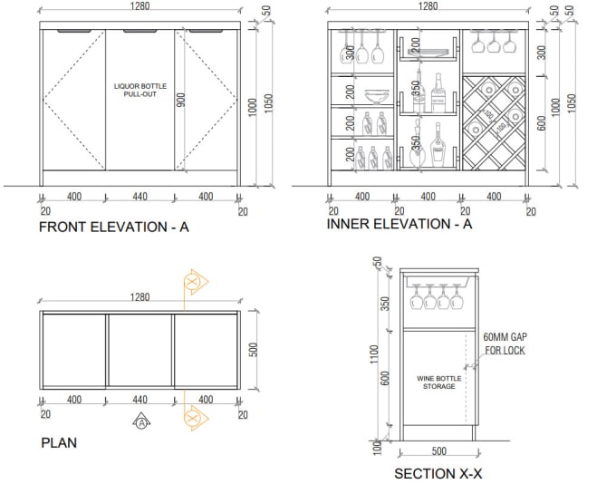 Design stylish and functional home bar unit for you by Karthiha8 | Fiverr