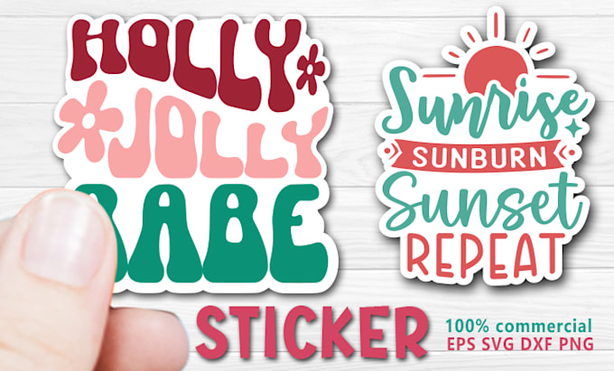 Create typography sticker designs for small business labels by ...