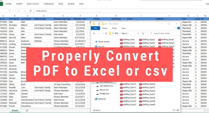 Convert pdf to excel , csv or google sheet by Sima5724 | Fiverr