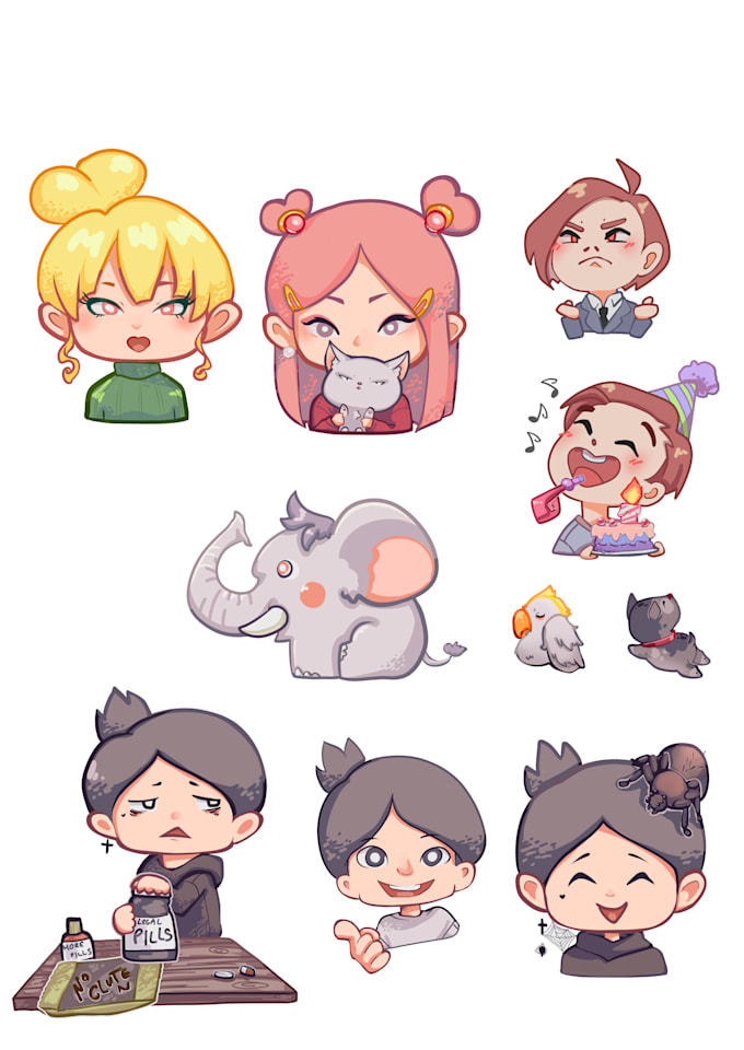 Create custom, high quality, chibi emotes for social media by Nennex ...