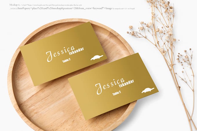 Create elegant place card, wedding table card, table card by ...