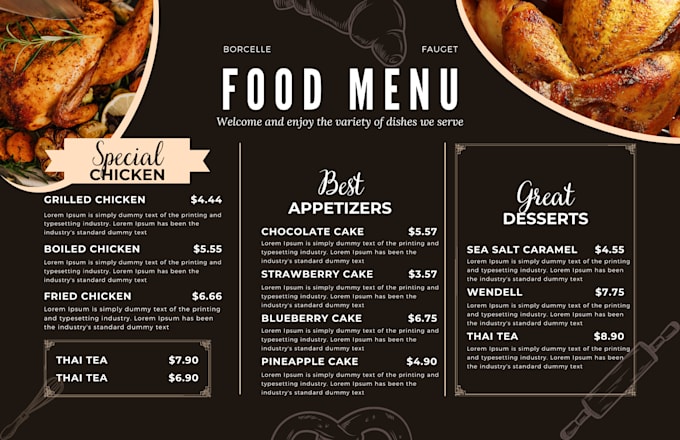 Create a custom menu design that showcases your dishes by ...
