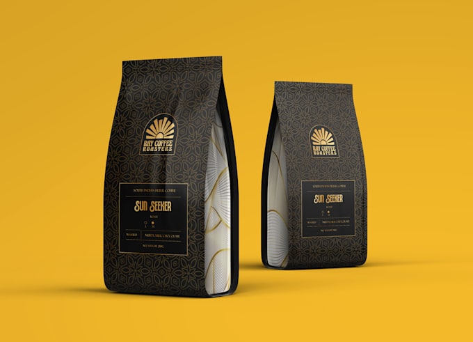 Create a coffee bag, packaging and label sticker design by Hectozz | Fiverr