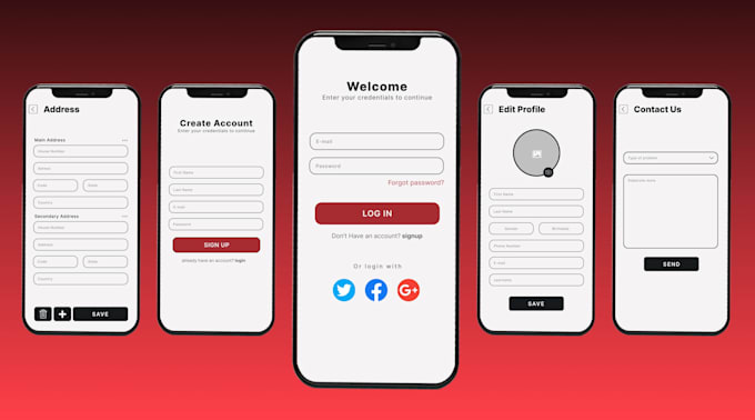 Create a custom ui design for mobile apps by Azizaguir | Fiverr