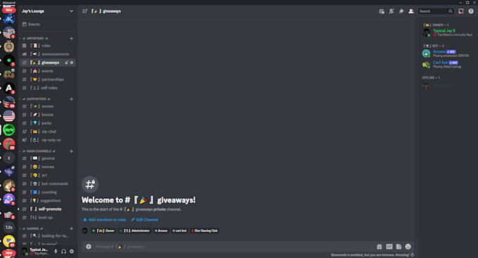 Create a awesome gaming discord server for you by Stargaming123 | Fiverr