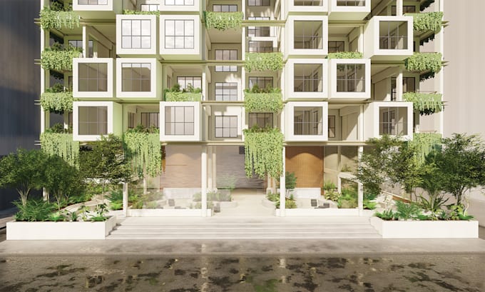 Create complex exterior architectural renders by Adoaakaash | Fiverr