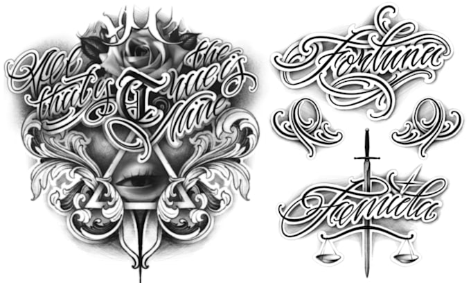 Make a custom lettering tattoo design by Callmehmuriy202 | Fiverr