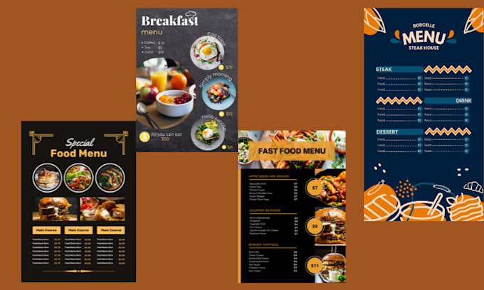 Design food menu, restaurant menu, digital menu, menu board, menu card ...