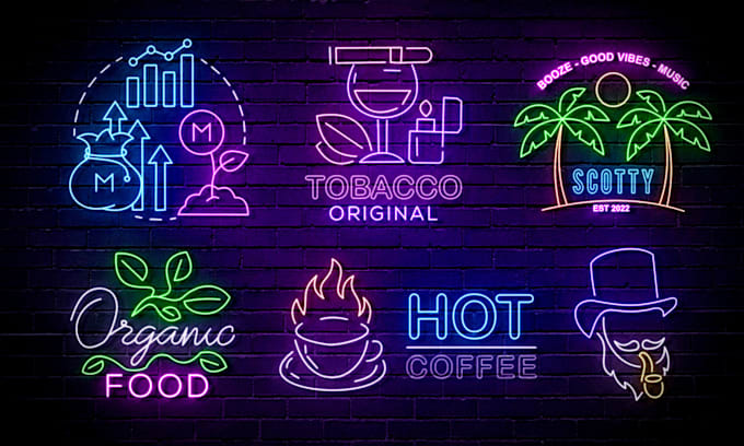 Design awesome neon light logo or neon sign by Robihxdd | Fiverr
