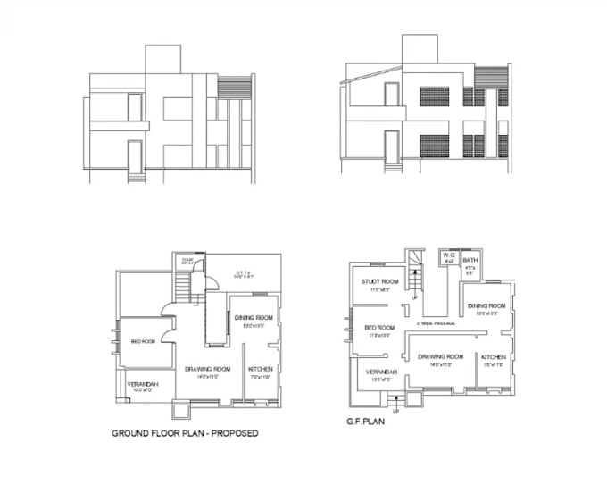 Create architectural plan, elevation, section in autocad by Archyteam ...