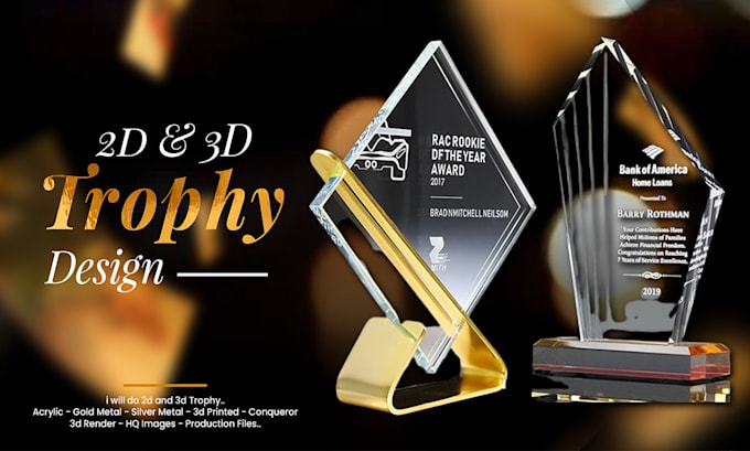 Design your trophy for 3d rendering and printing by Manan_333 | Fiverr
