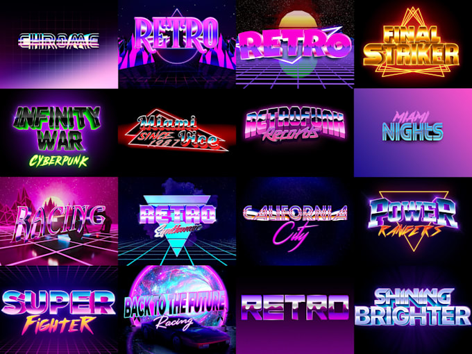 Design 80s futuristic synthwave retro 80s logo with 3d style by Gfx80s | Fiverr