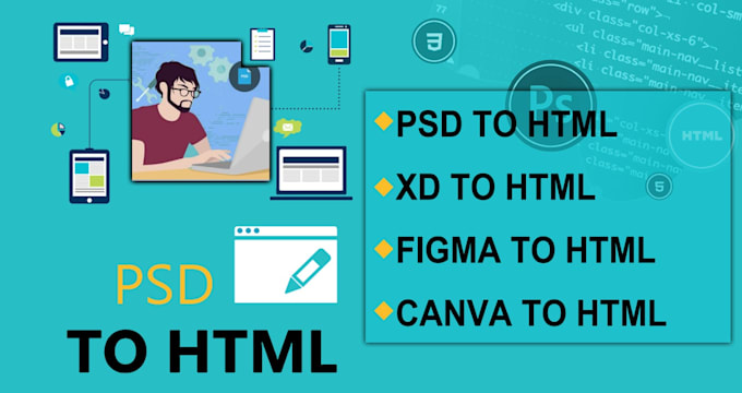 Convert figma to html, psd to html, xd to html responsive by Syednaqi477 | Fiverr