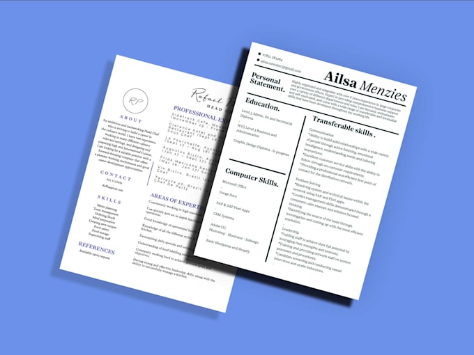 Design a modern resume that stands out by Ailsita | Fiverr